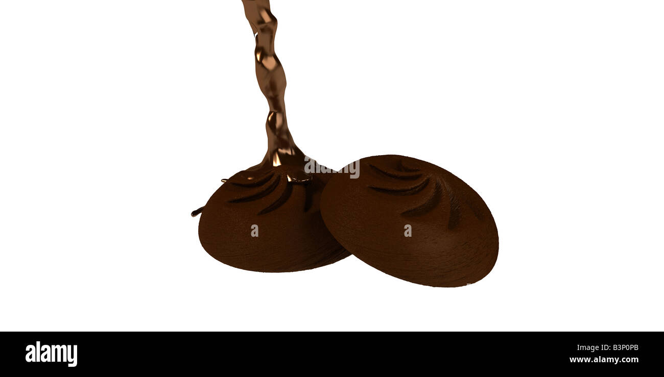 Cookies with chocolate splash isolated on white Stock Photo - Alamy