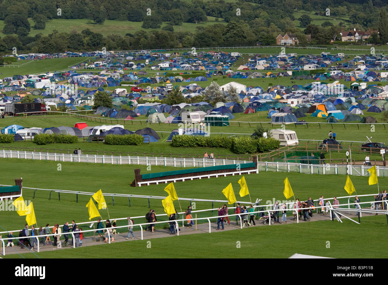 Tents and caravans at Greenbelt 2008 Cheltenham Racecourse ...