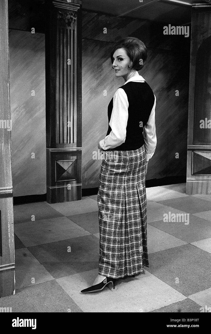 Fashions taken during London Fashion Week 1964 Ankle length Plaid skirt ...
