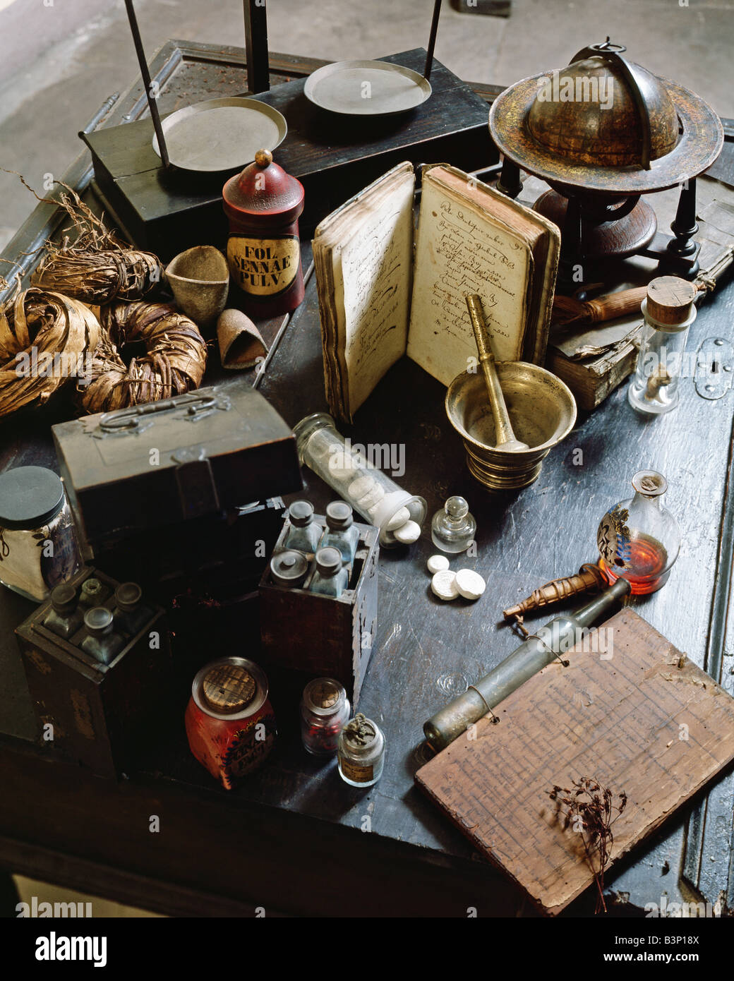 PREPARATION TOOLS AND INGREDIENTS IN AN ANCIENT PHARMACY 14th Century ...