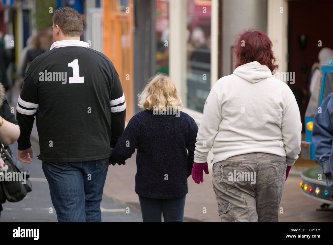 an overweight and obese family in loughborough UK Stock Photo - Alamy