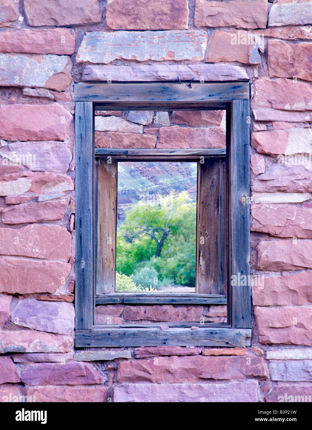 Window in fort at Lee s Ferry Arizona Stock Photo - Alamy