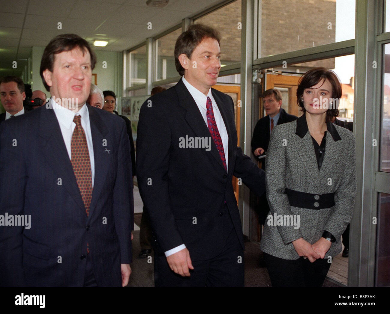 Tony Blair MP in Ayr with wife Cherie Blair and George Robertson MP at ...