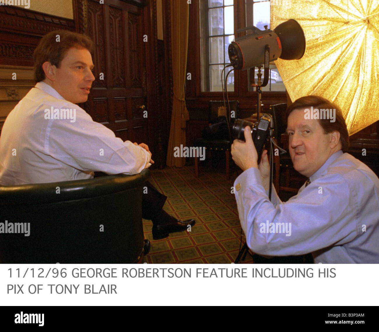 George Robertson MP feature including his picture of Tony Blair sitting ...