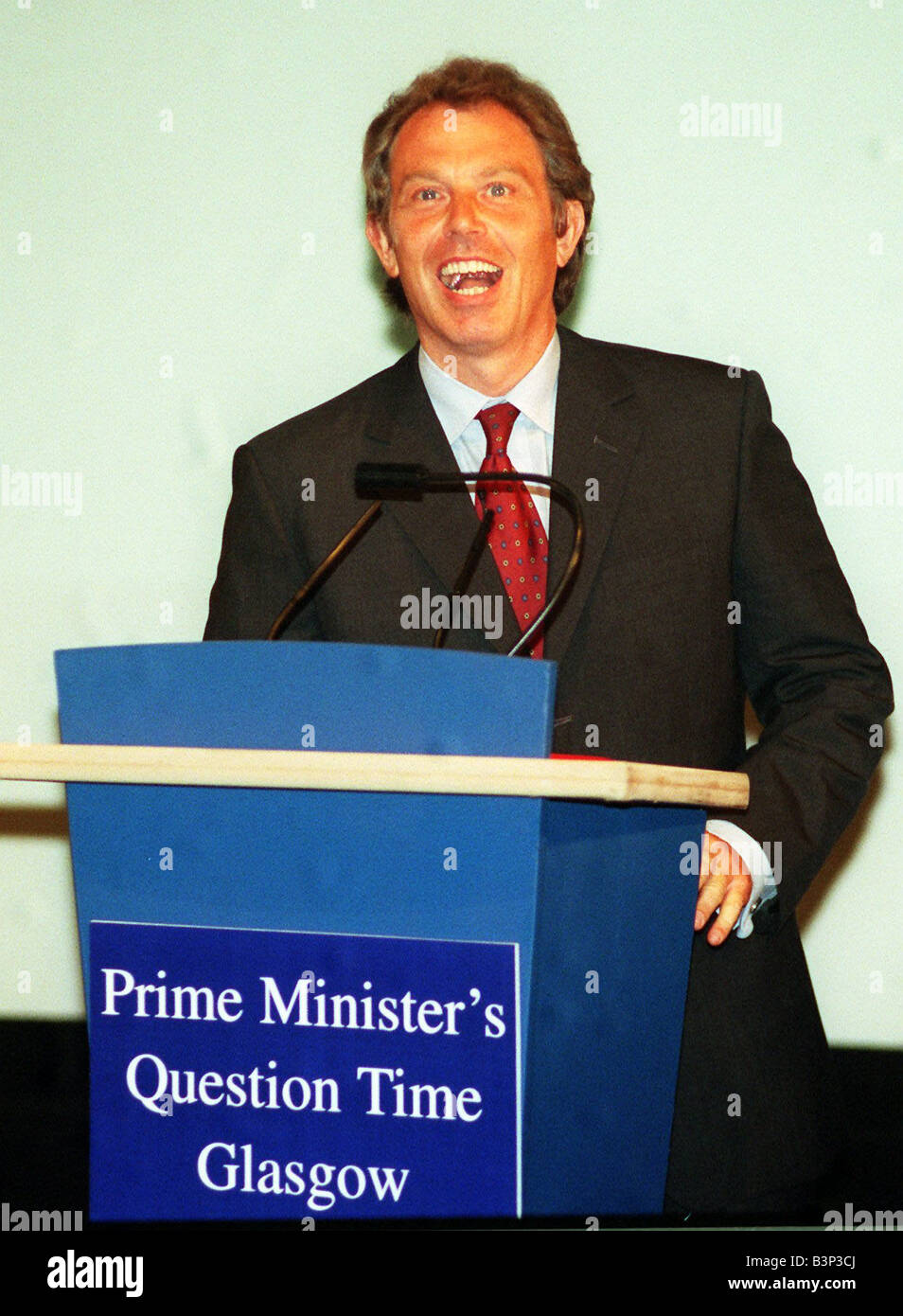 Tony Blair Prime Minister August 1998 at lectern Prime Minsters ...