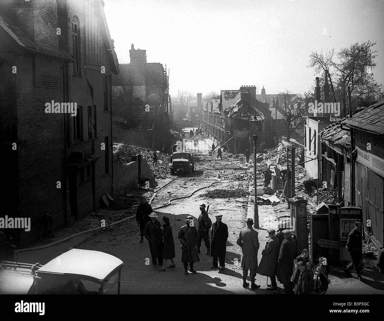 WW2 Bomb Damage in York A street lies demolished by bombing Stock Photo ...