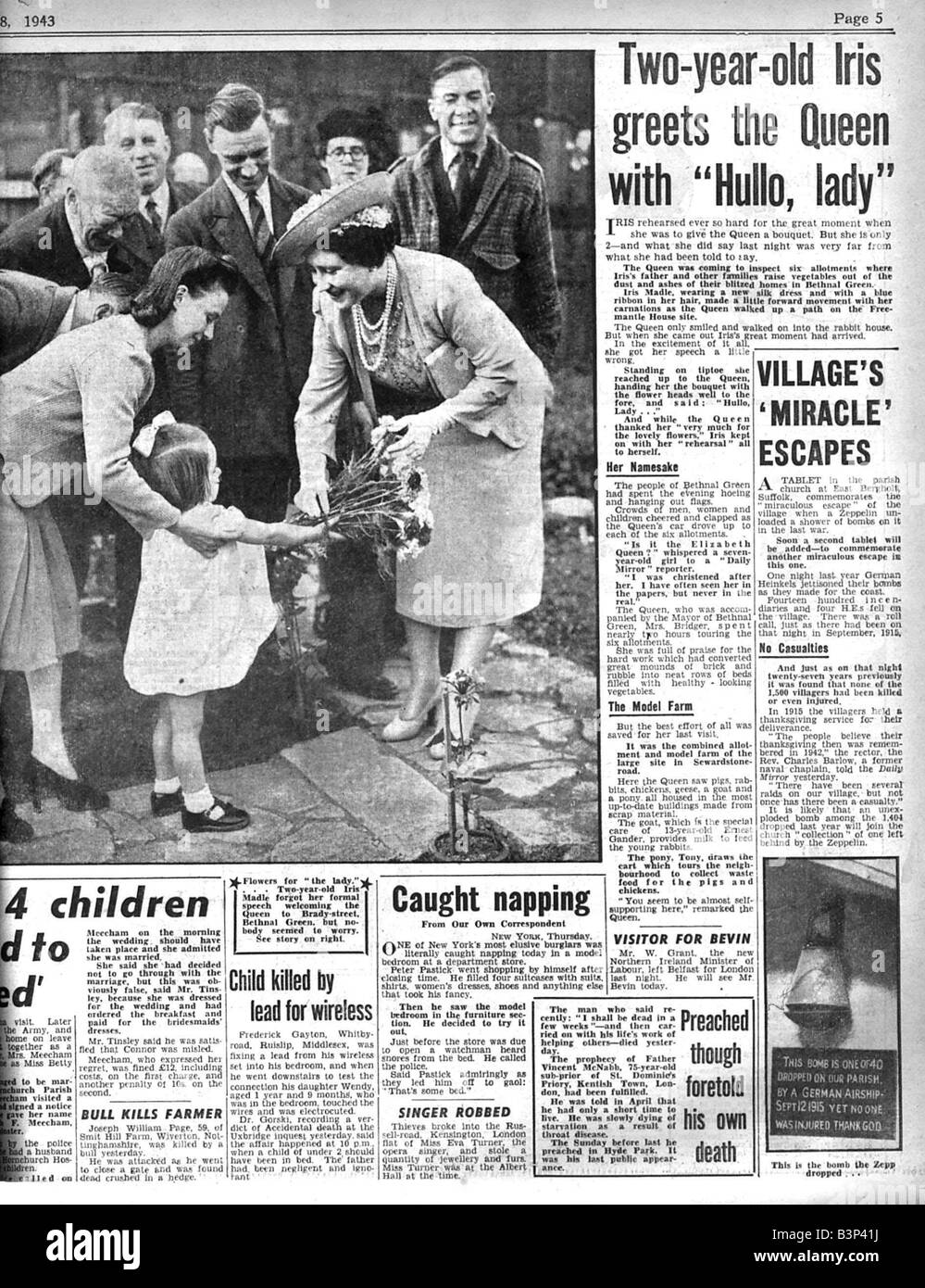 Queen mother visit london hi-res stock photography and images - Alamy