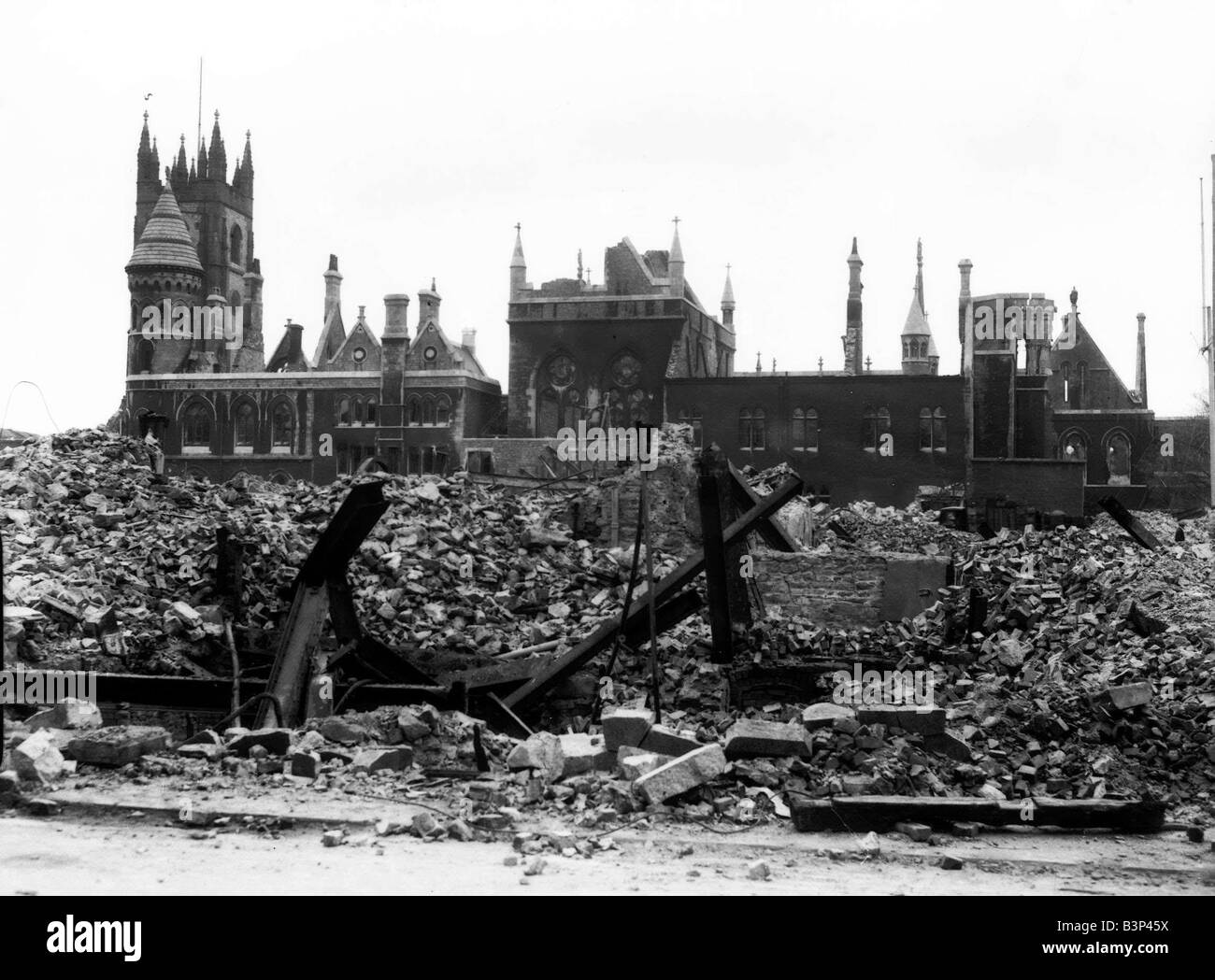 WW2 Air Raid Damage Plymouth Bomb damage at Plymouth Devon in the dock ...