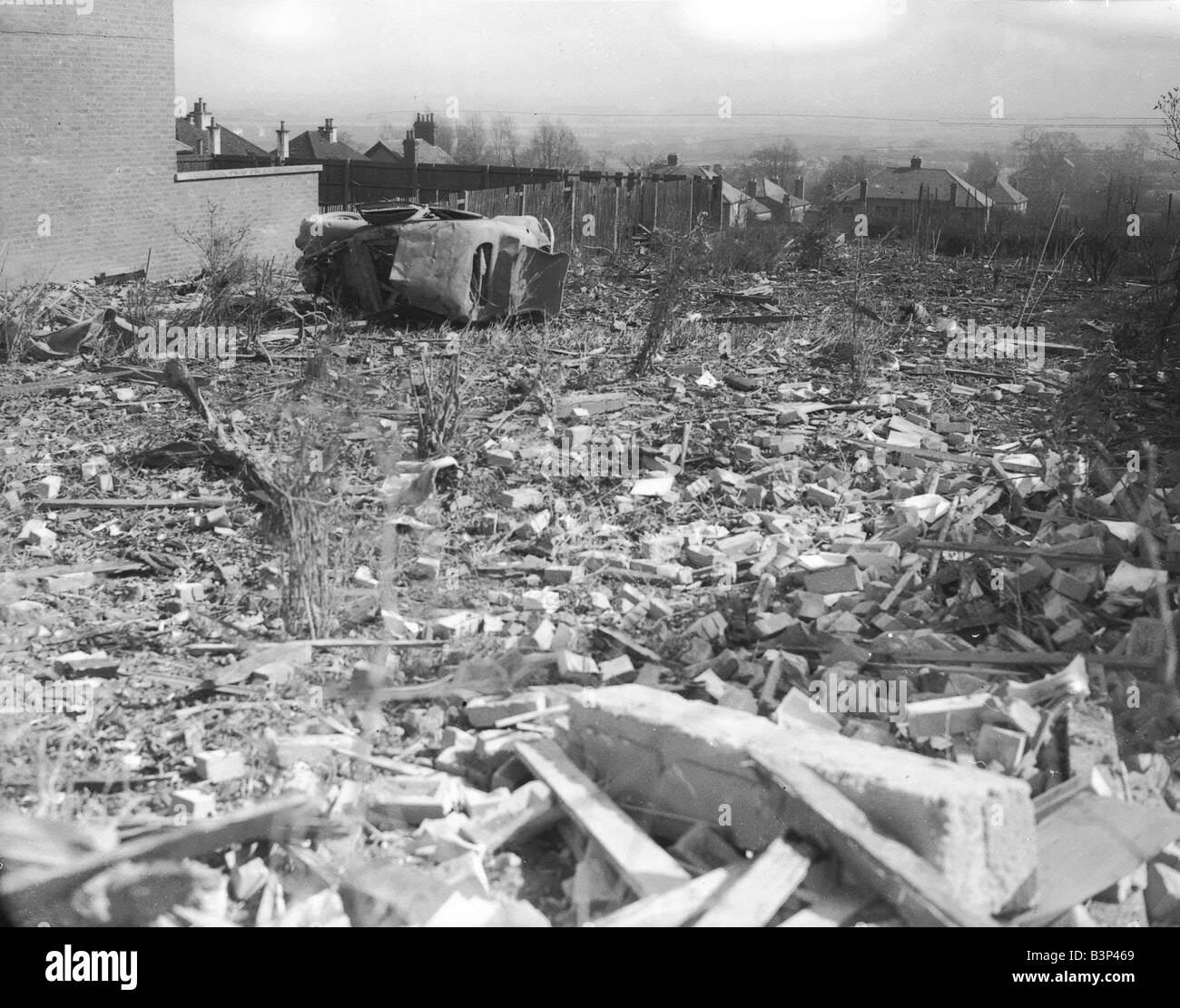 WW2 Air Raid Damage Chigwell Bomb damage at Chigwell rubble and debris ...