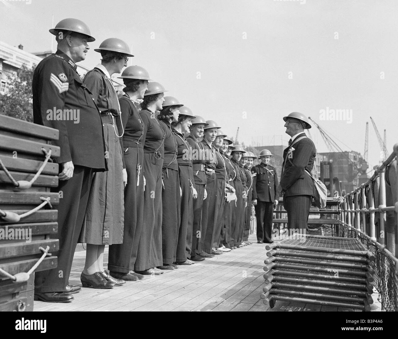 WW2 River Thames Emergency Service September 1939 Inspection line up on ...