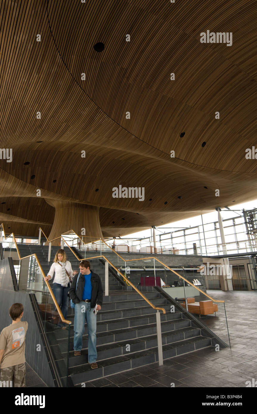 Interior, National Assembly of Wales government Senedd building Cardiff ...