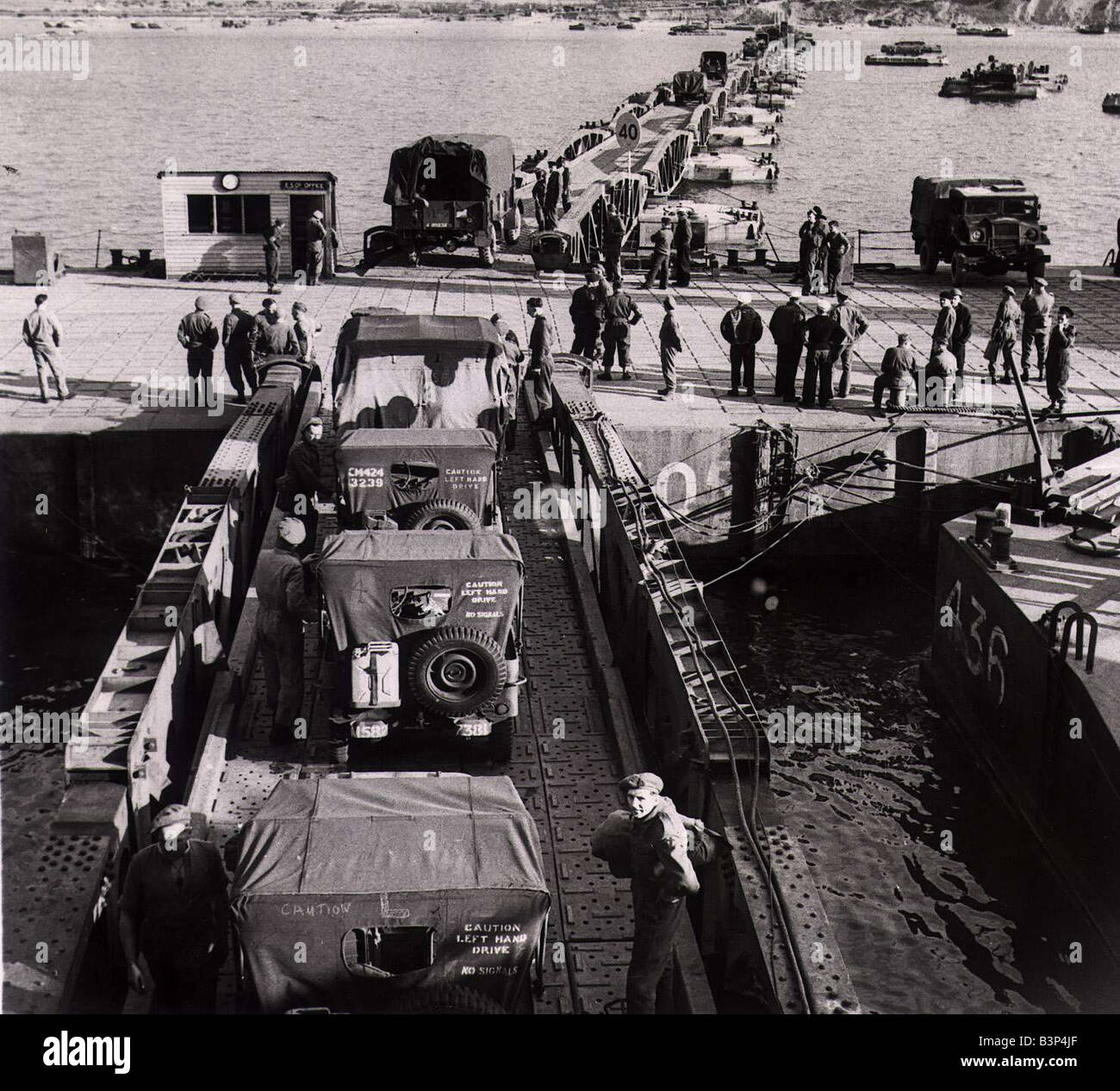 World War II Invasion of France Operation Overlord Lorries and jeeps ...