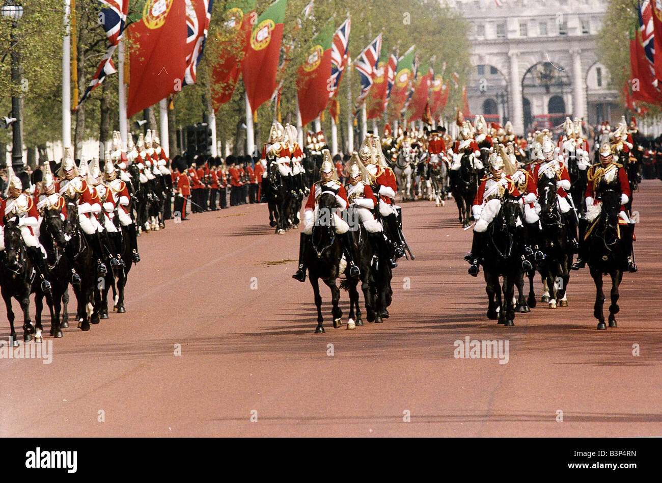 Army Regiments Household Cavalry marching for the state visit of ...