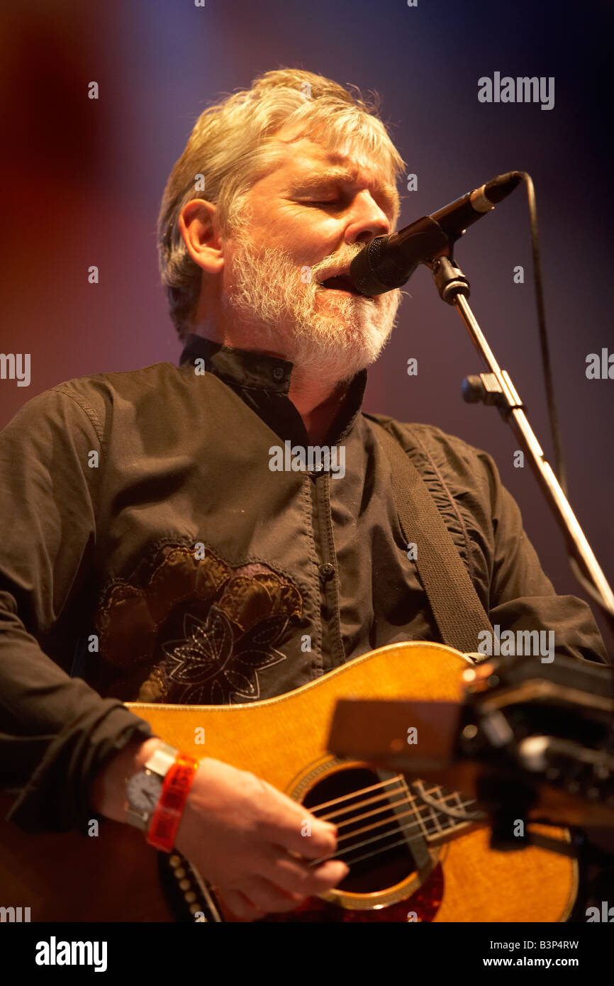 Simon Nicol of Fairport Convention plays guitar on stage at 2008 ...
