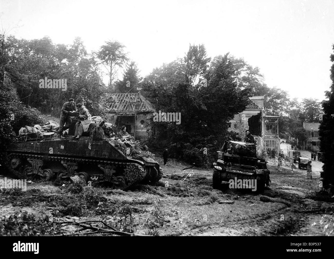 The first British regiment into Germany Honey Reece tanks arriving with ...