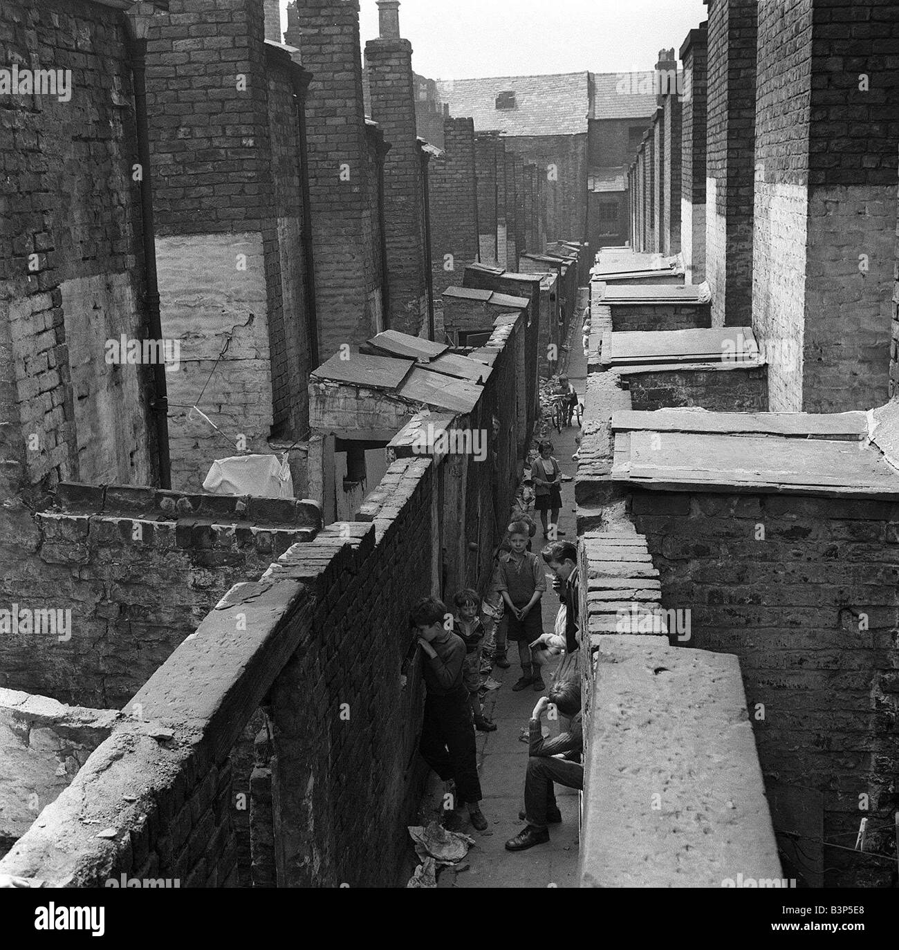Taken from a set of pictures showing slum housing in post war Britain ...