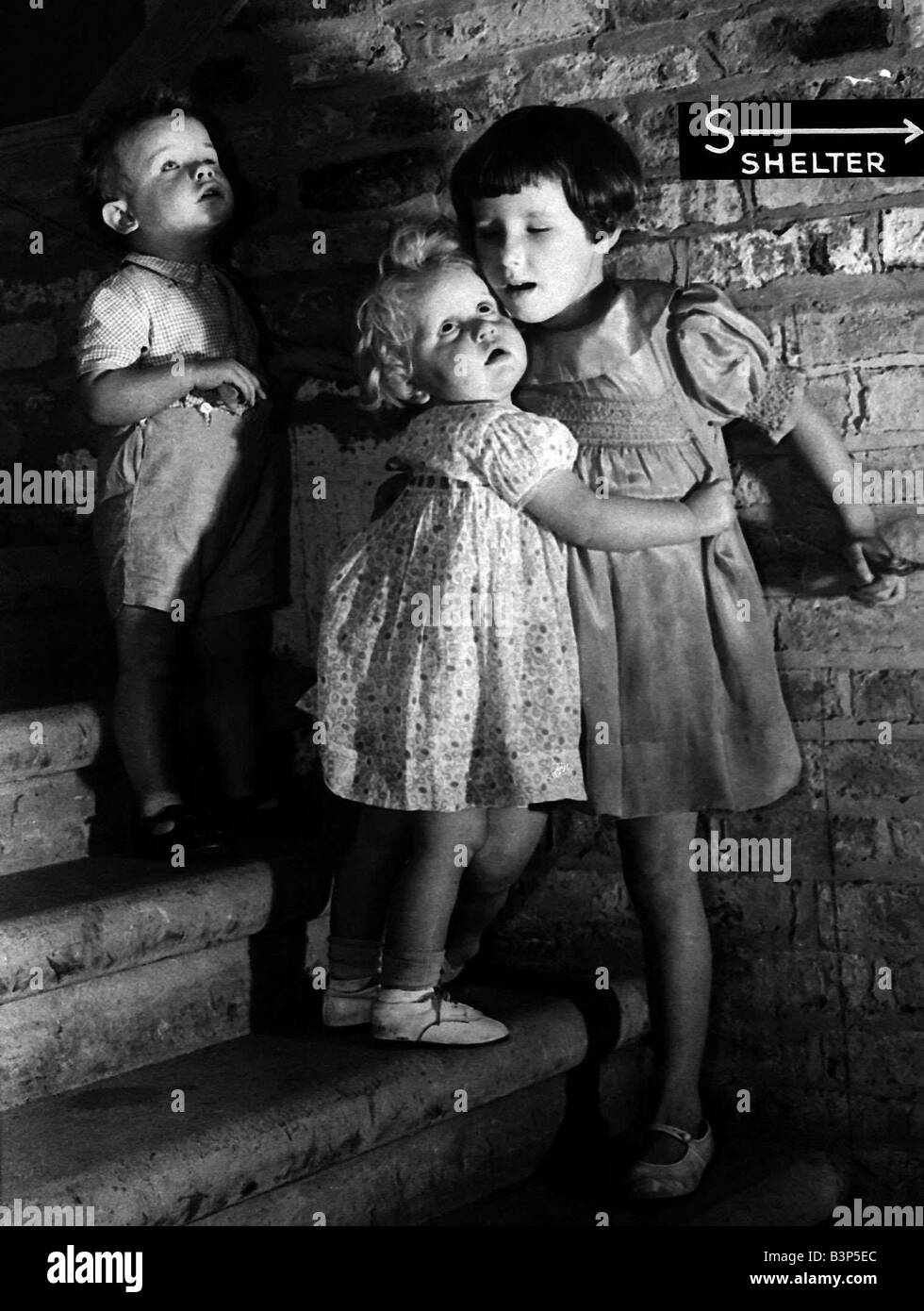 Blind children in air raid shelter in London In September 1940 the ...