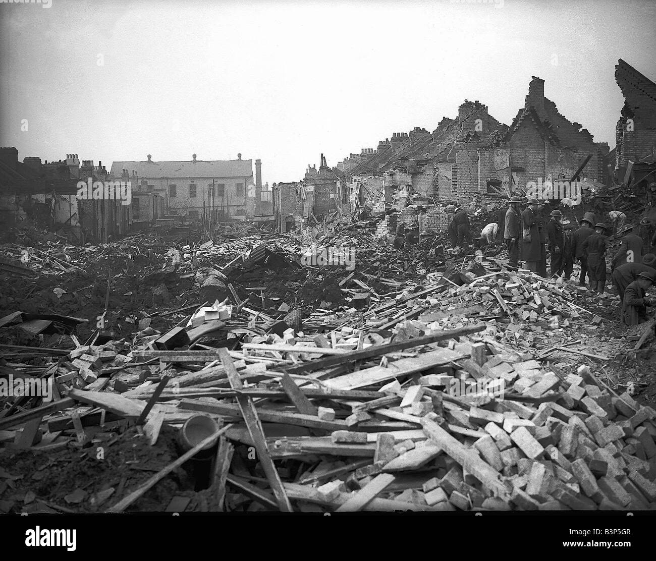 WW2 West Hendon Bomb Damage Street detroyed by German bombing Stock ...