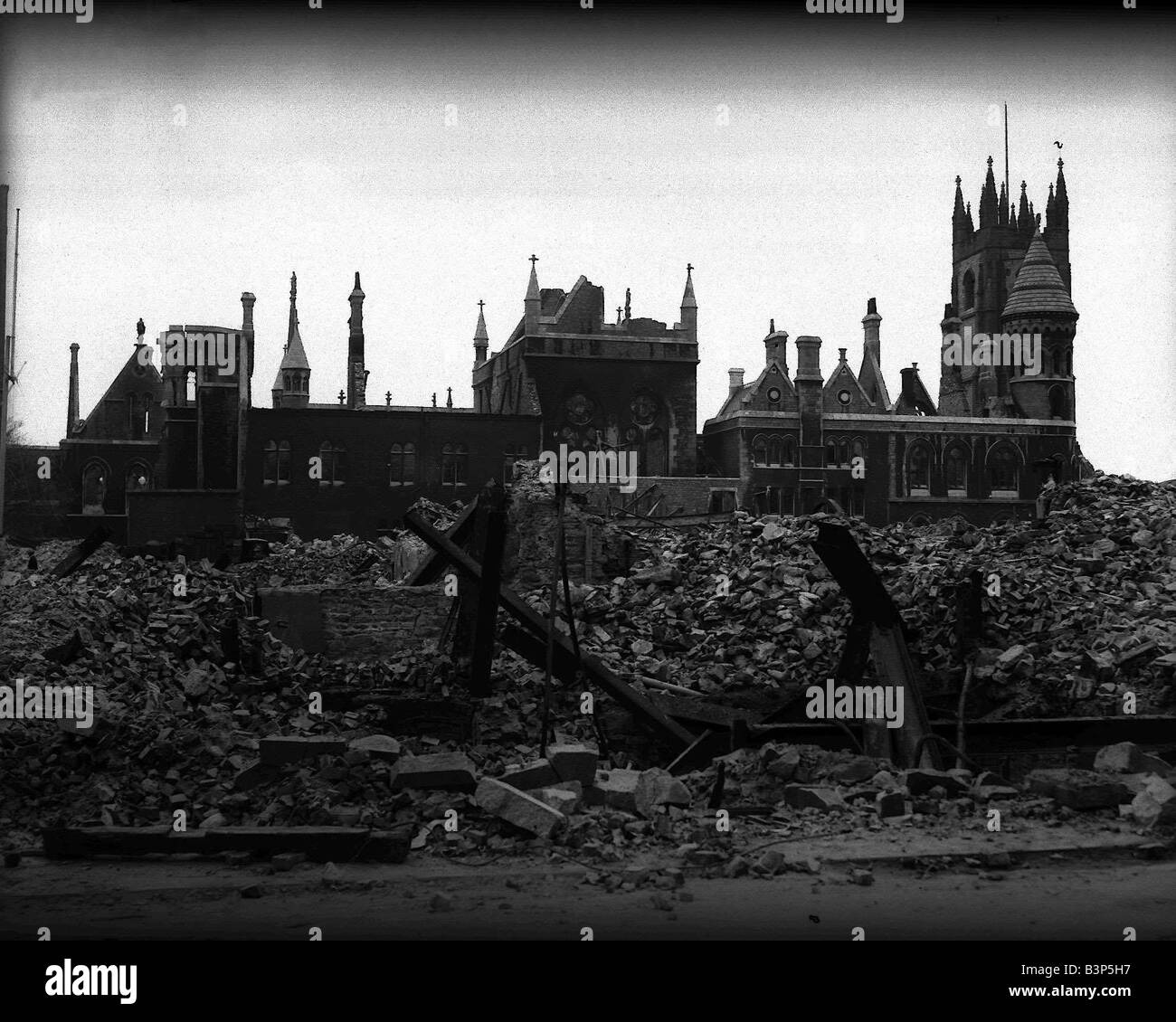 WW2 Bomb Damage in Plymouth Devon Demolished buildings and rubble Stock ...