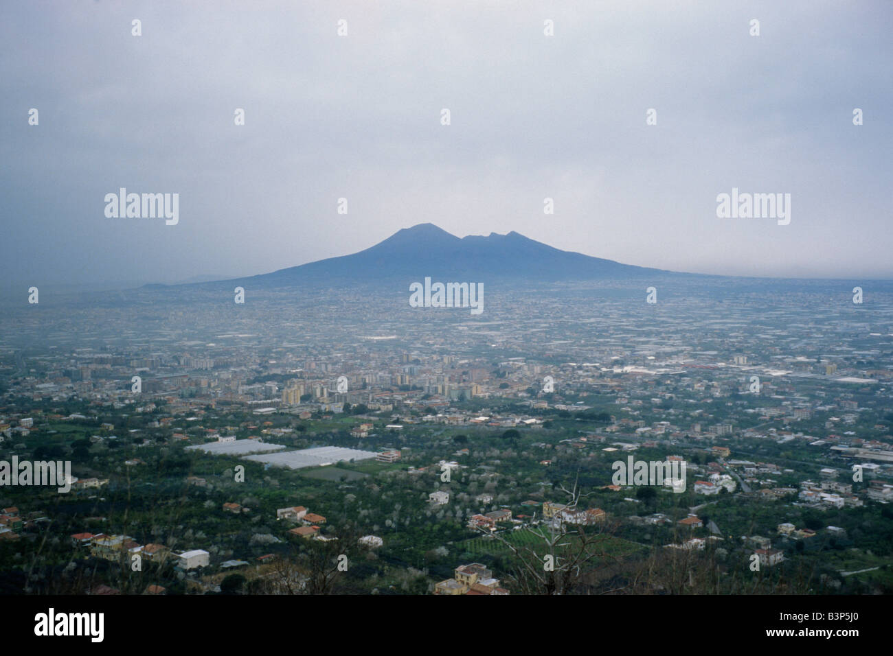 Naples Italy The volcano Mount Vesuvius dominates the city of Naples ...