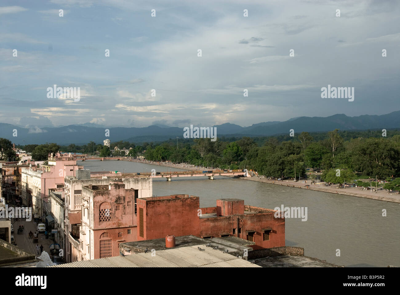 India Uttarakhand Haridwar The Ganges River flowing through the city ...