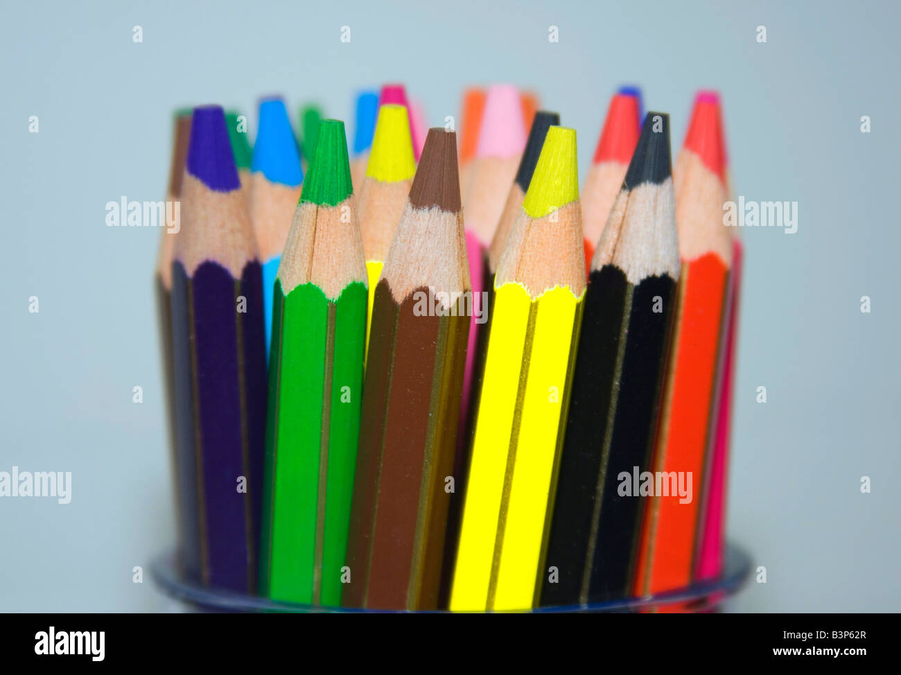 Color pencils in a pencil pot Stock Photo - Alamy