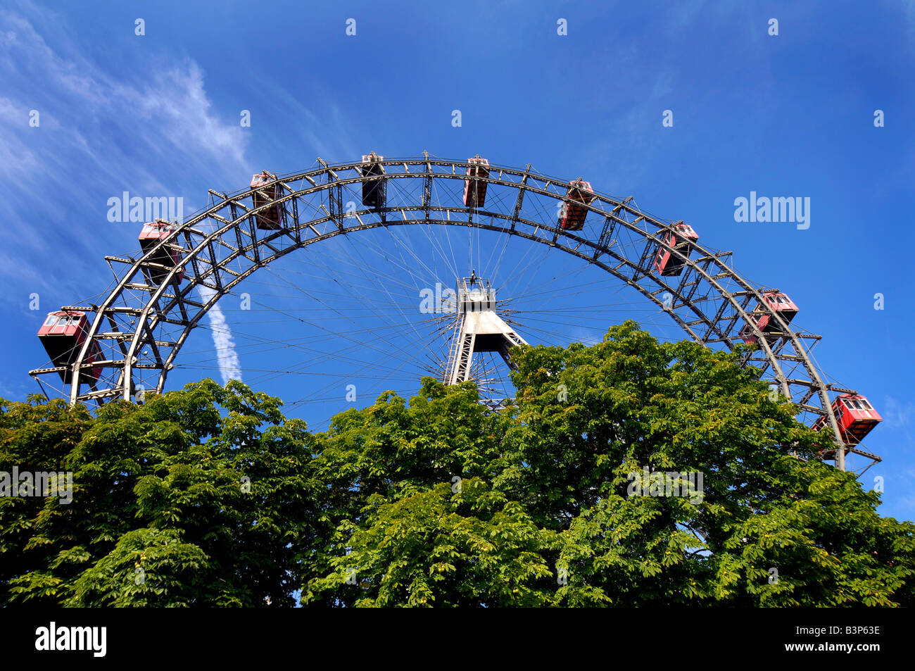 The Prater amusement park big wheel Reisenrad in Vienna Wien Austria ...
