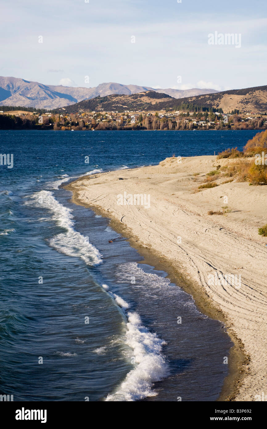 Wanaka Otago South Island New Zealand May Beach on western shore at ...