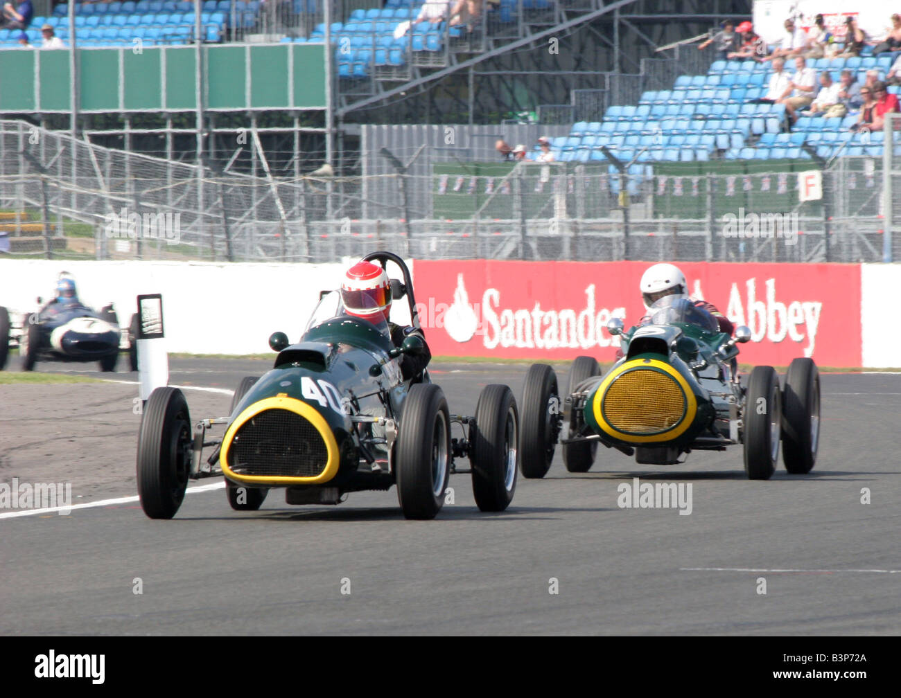 two classic racing car on the track at Silverstone Stock Photo - Alamy