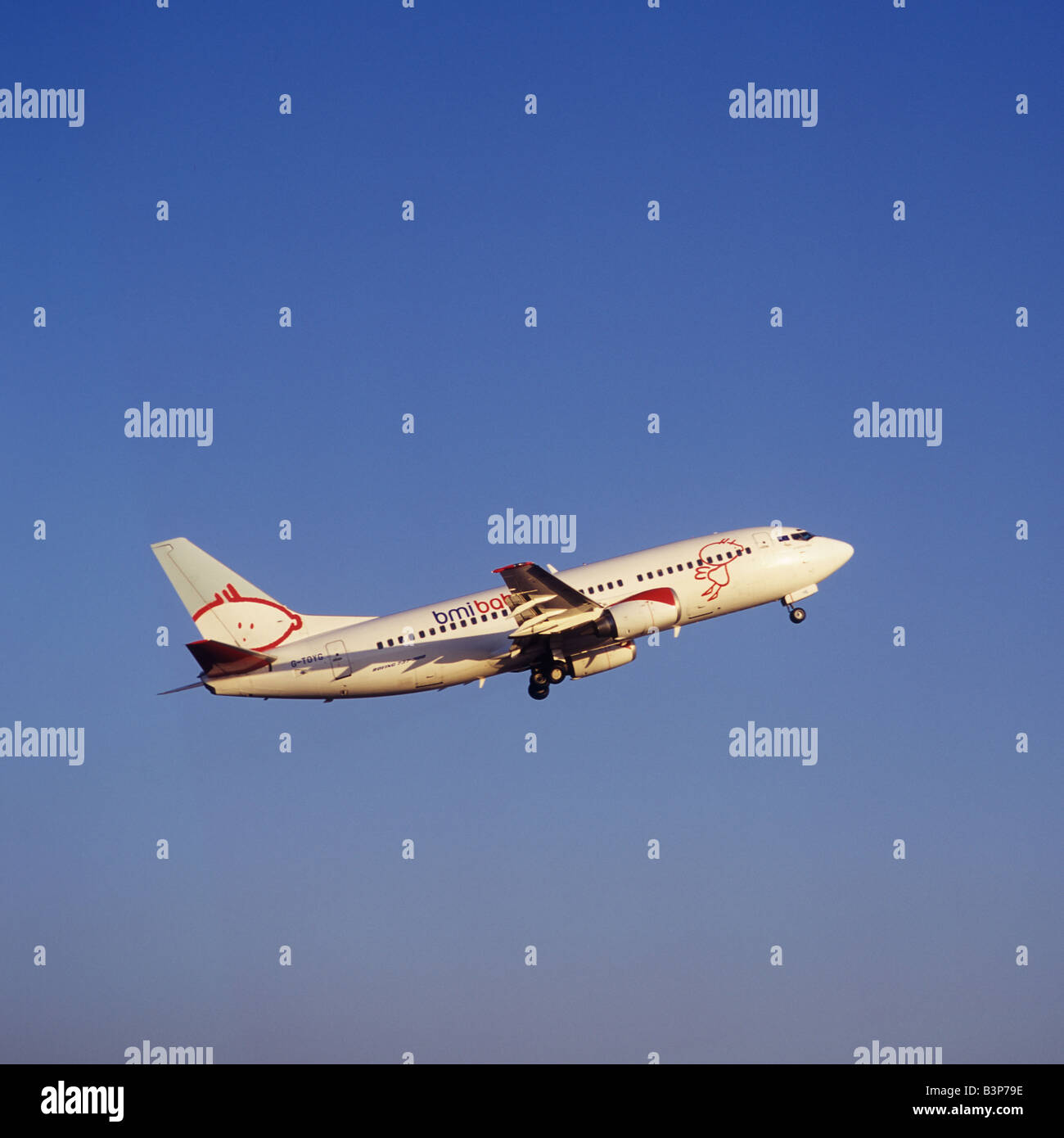 BMI Baby Aircraft ( Reg G-TOYG, Boeing 737-300 ) on takeoff from the ...