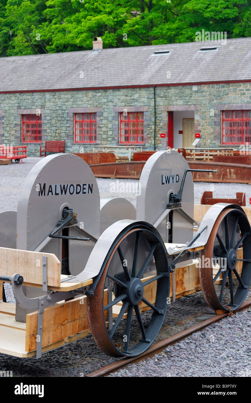 Train rolling stock in the grounds of The Welsh National Slate Museum ...