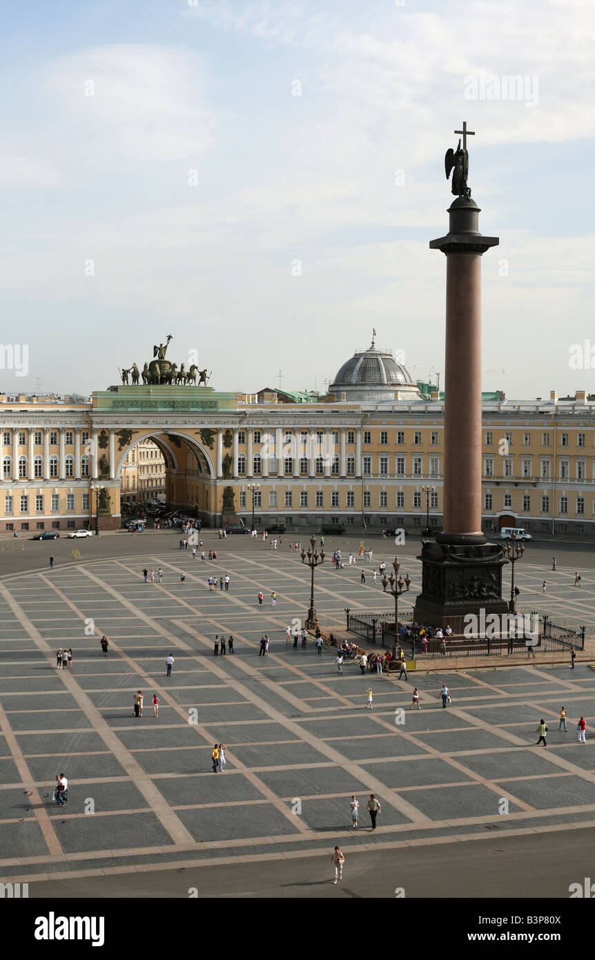 Alexander Column designed by Auguste de Montferrand at Palace Square in ...