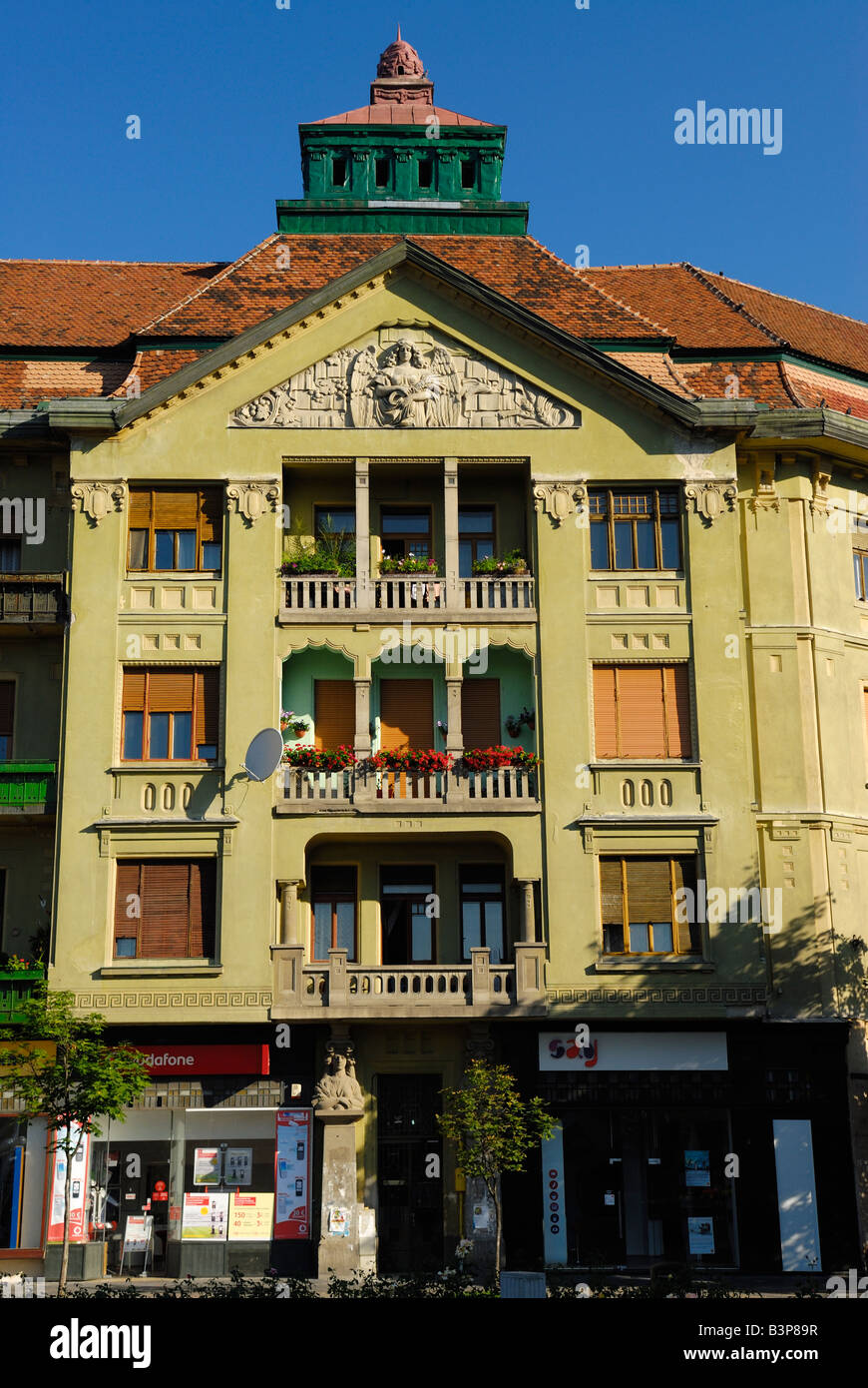 Colourful buildings on Piata Victoriei Timisoara Romania Stock Photo ...