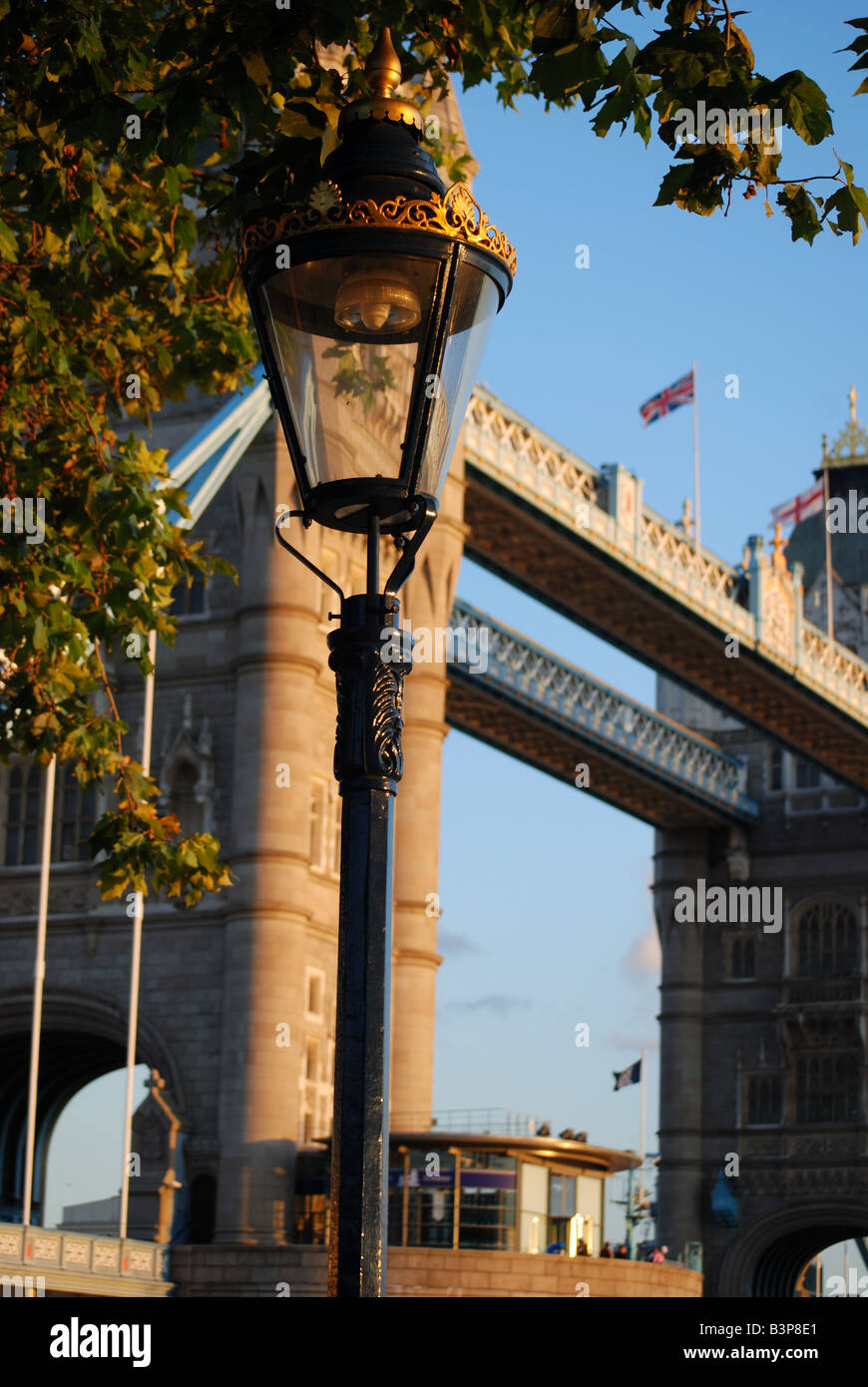 Tower Bridge with Lampost Stock Photo - Alamy