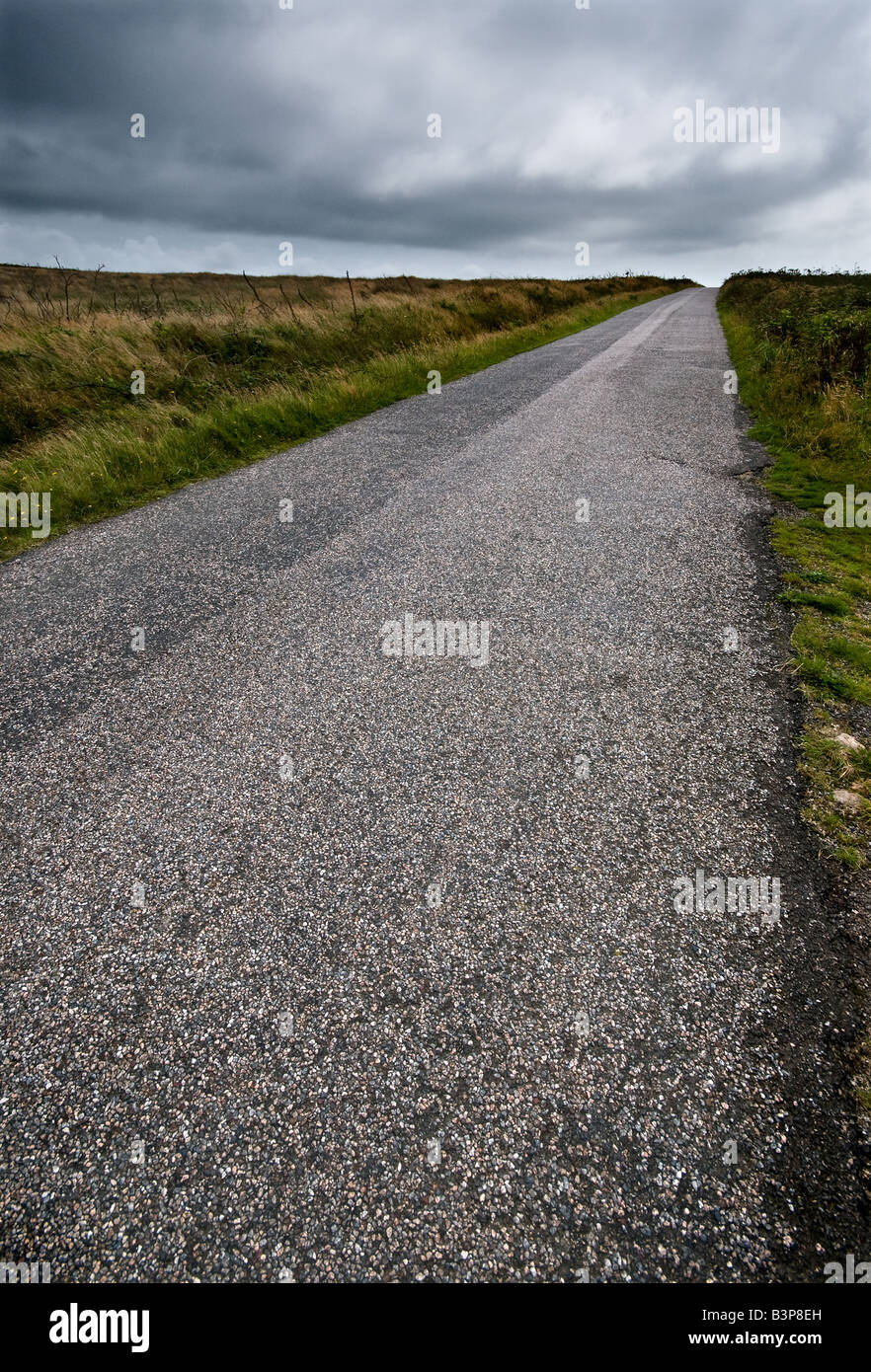 An empty road in Cornwall Stock Photo - Alamy