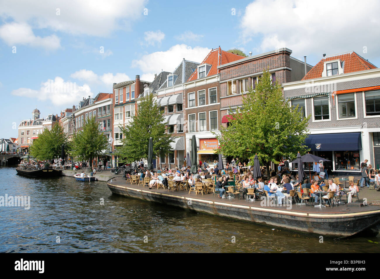 Restaurant, canal, Leiden, Netherlands Stock Photo - Alamy