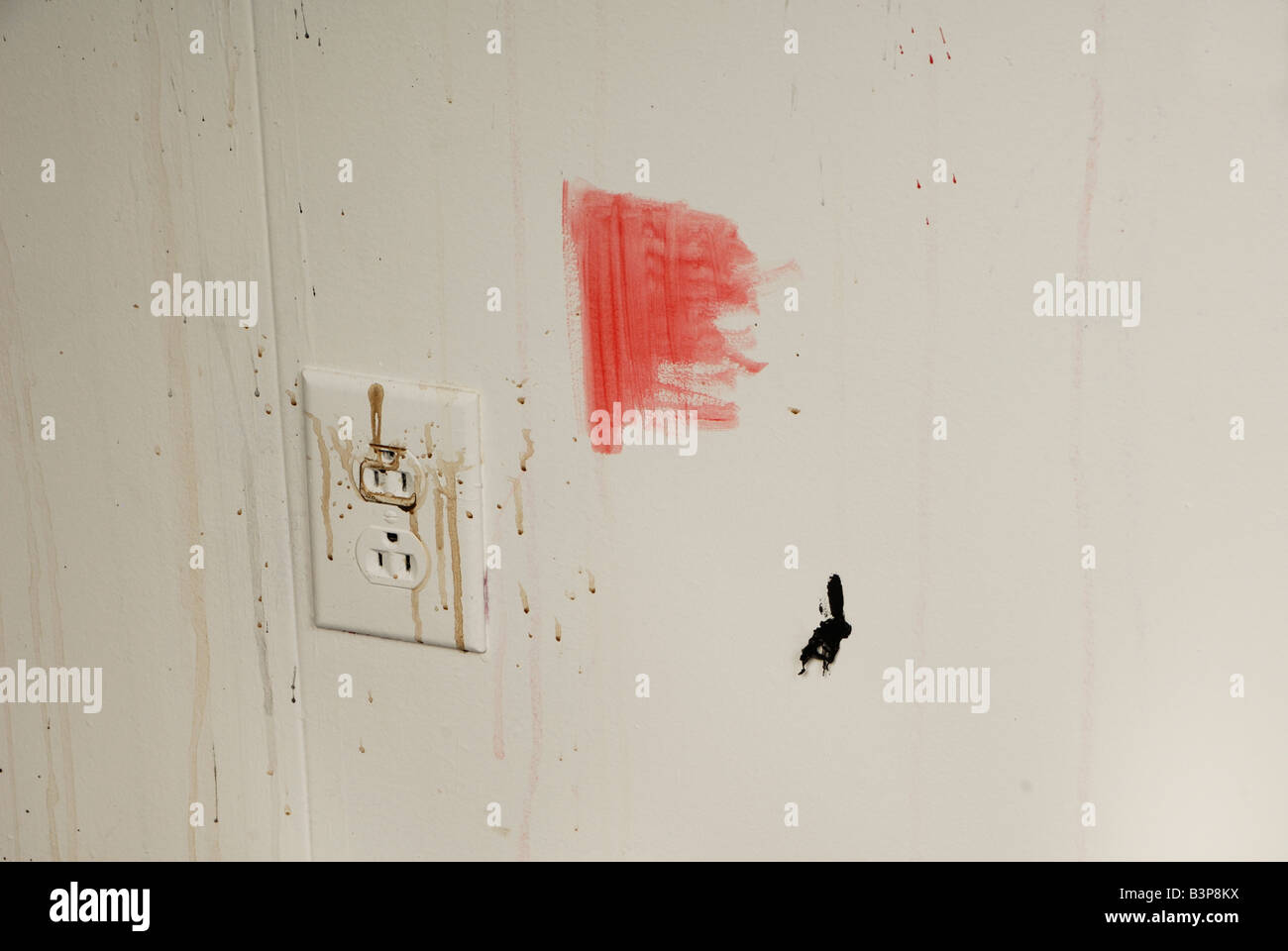 Paint splatter on wall Stock Photo - Alamy