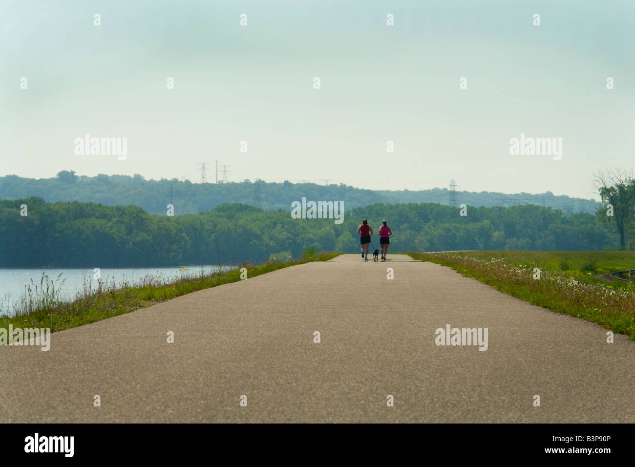 A low angle image of a trail with people in the far distance Stock ...