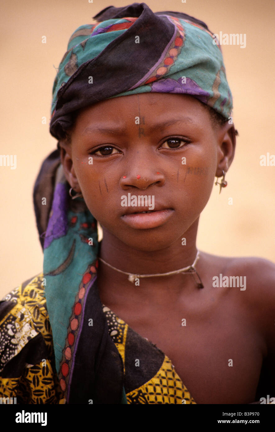 Dan Gaya, Niger, West Africa. Young Hausa Girl with Facial ...