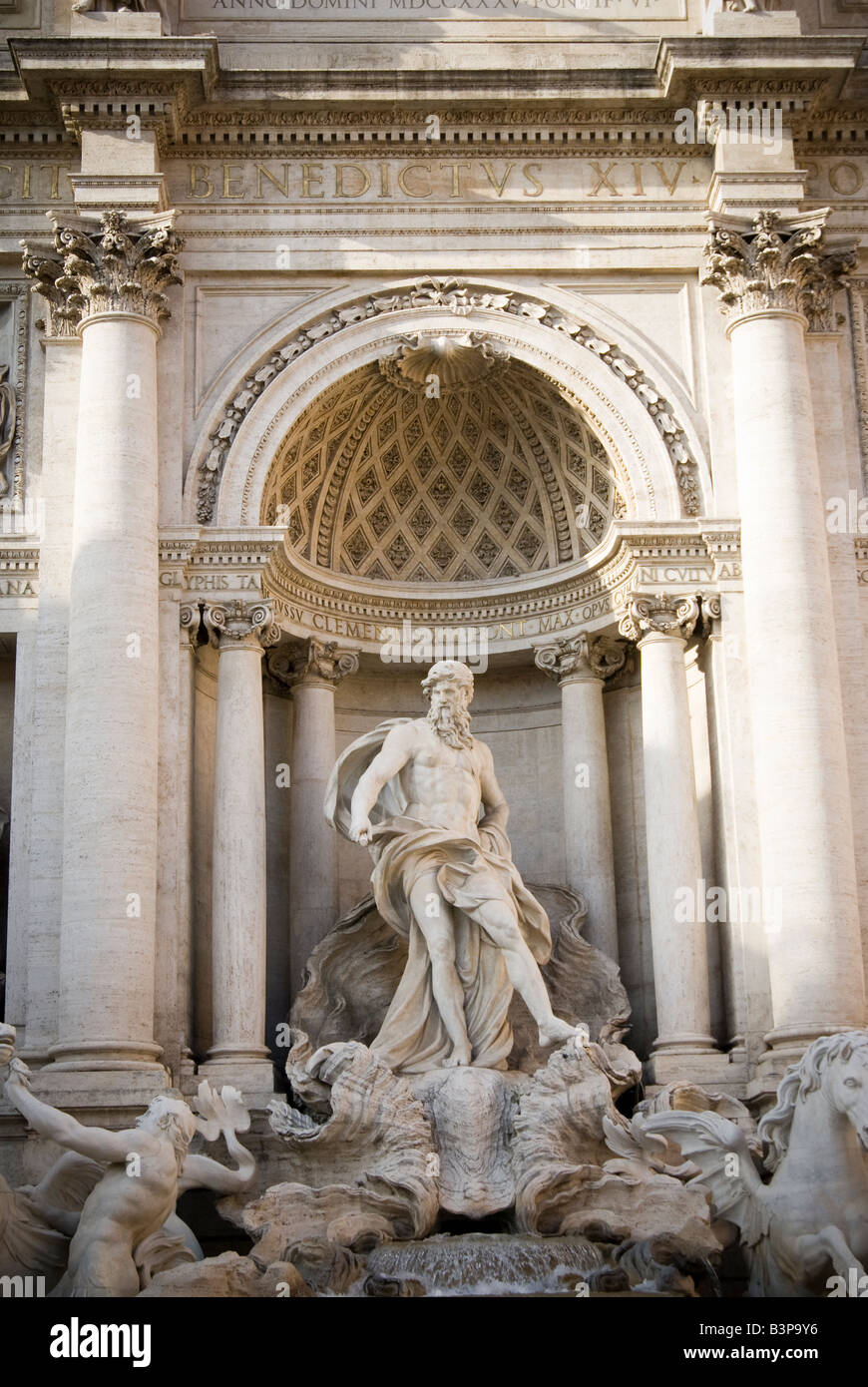 Neptune is the central figure on the Trevi Fountain in Rome Italy Stock ...