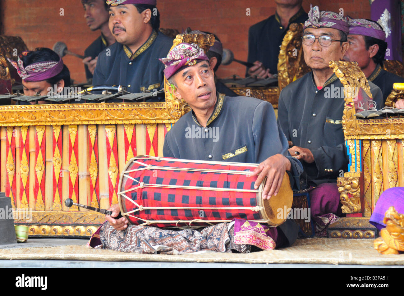 musicians at barong dance , batubulan , island of bali , indonesia ...
