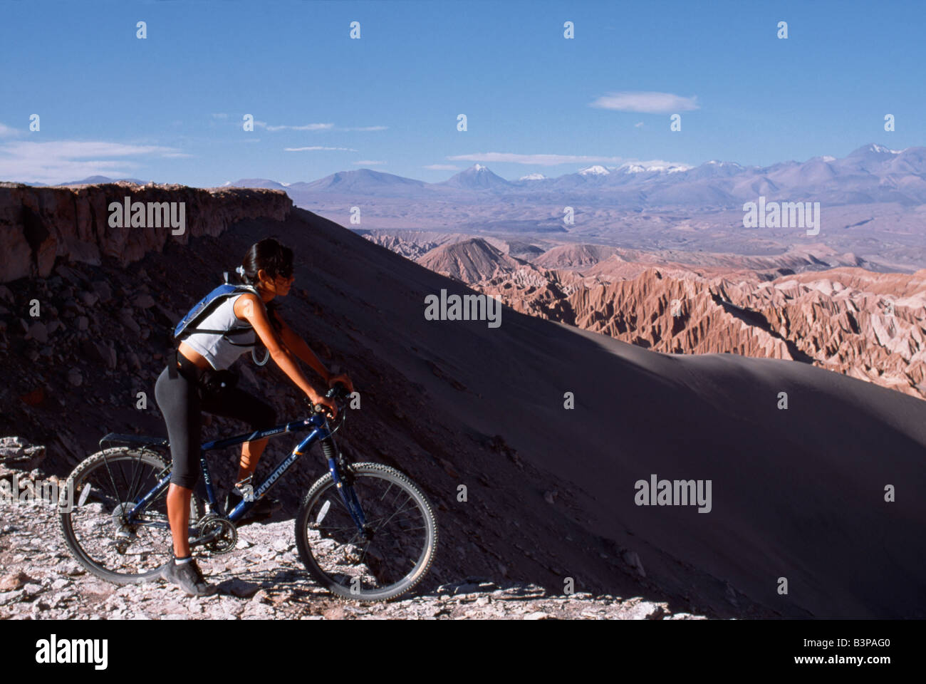 Chile, Looking out over the Salt Mountains from Las Cornicas ridge ...