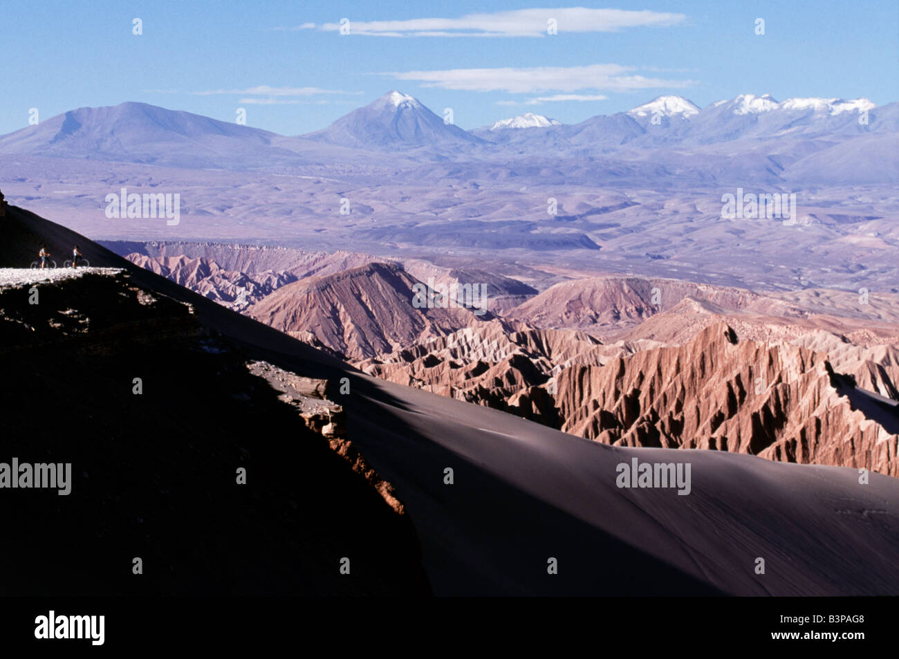 Chile, Looking out over the Salt Mountains from Las Cornicas ridge ...
