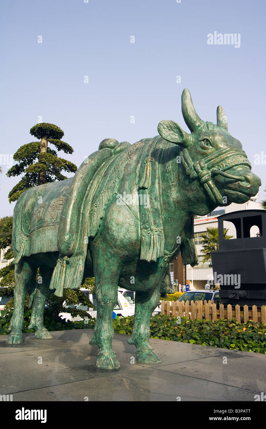 Japan, Ehime prefecture, Uwajima. Uwajima town famous for bull fighting ...