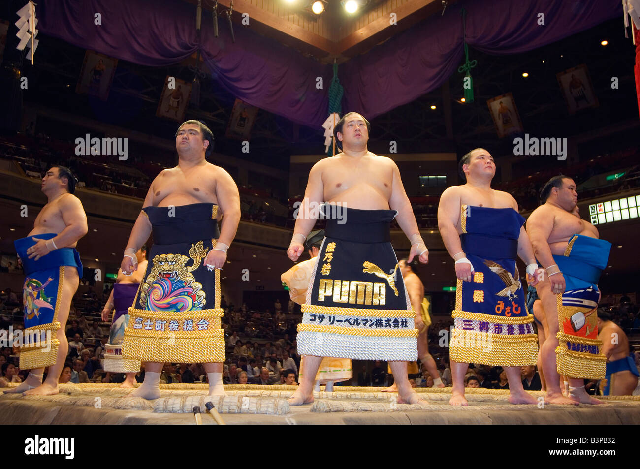 Japan, Ryogoku district, Kokugikan Hall Stadium. Grand Taikai Sumo ...