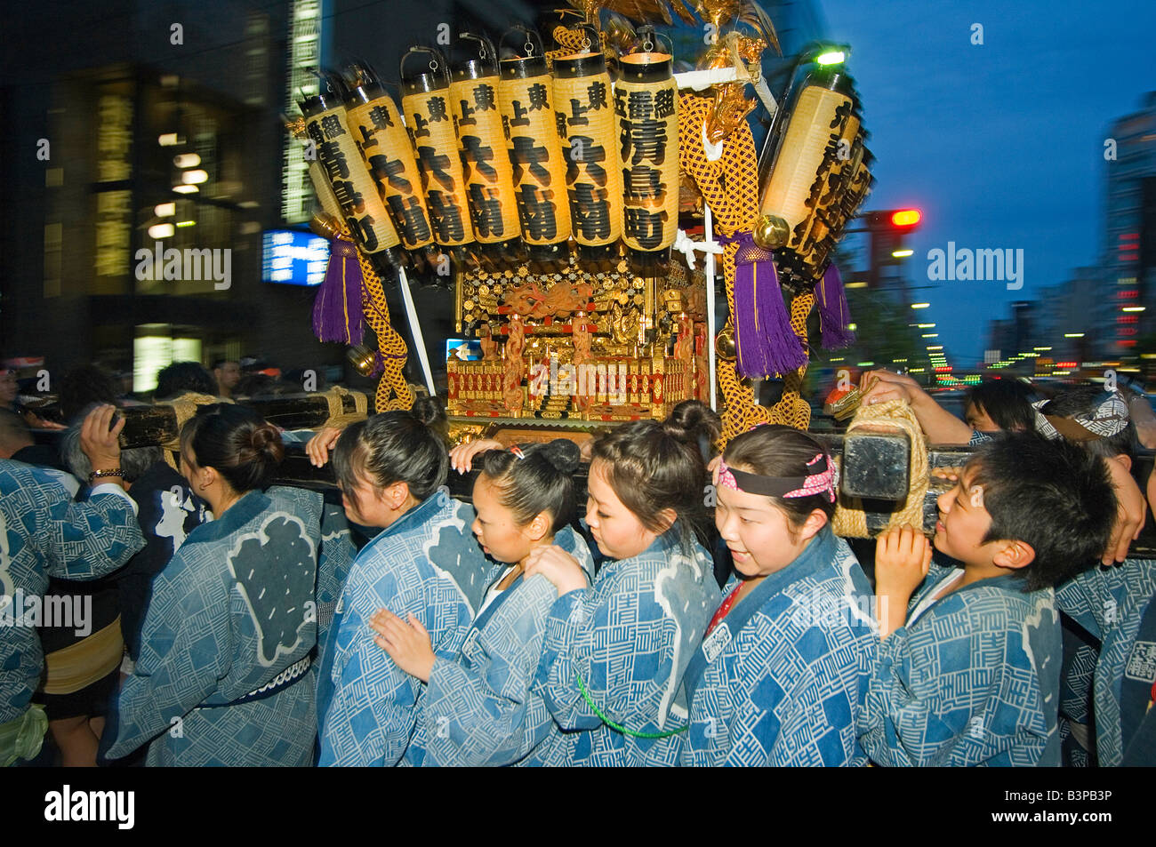 Japan, Tokyo . Asakusa Mikoshi portable shrine parade Annual Festival ...
