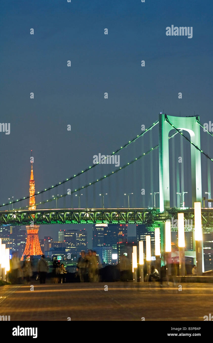 Illuminated rainbow bridge in tokyo hi-res stock photography and images ...