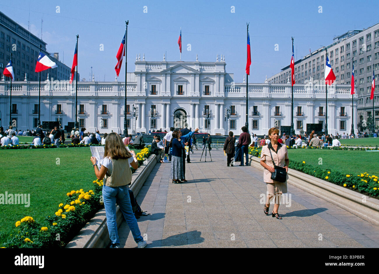 Chile, Santiago. Palacio de la Mondeda Parliament building Stock Photo ...