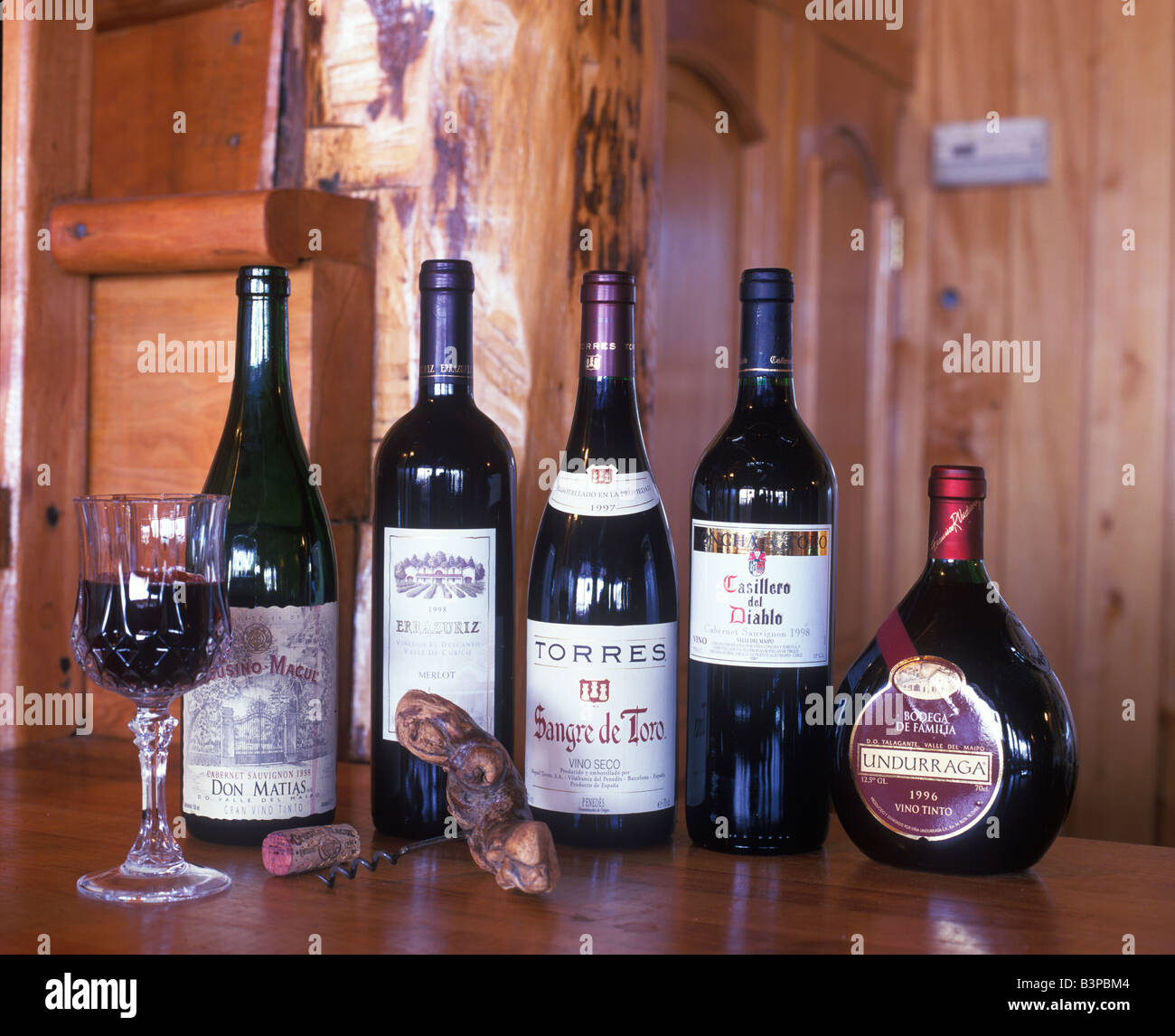 Chile, Northern Patagonia. Selection of Chilean wines at Campo Bravo ...