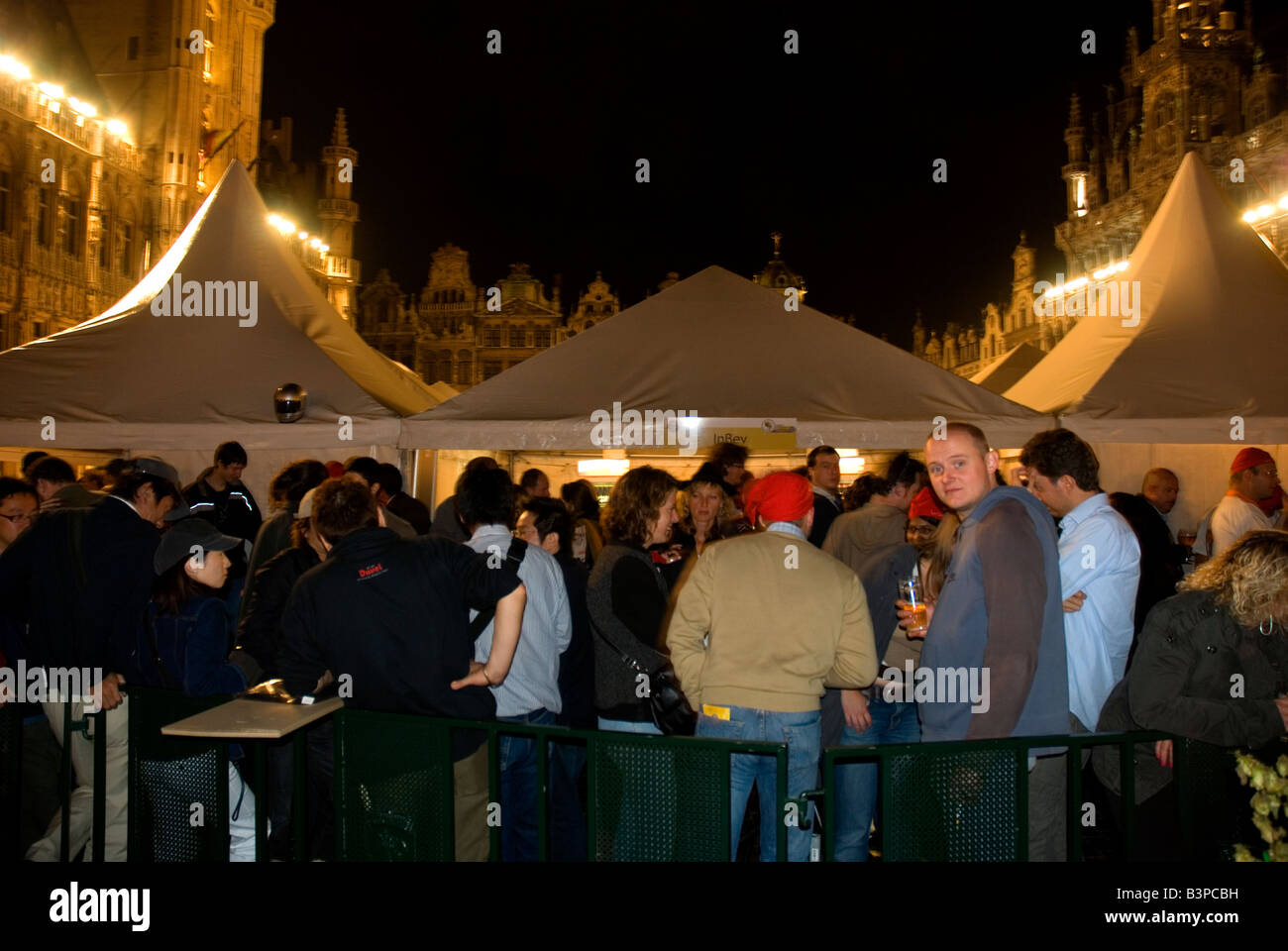 Beer festival on Grand Place in Brussels Belgium Stock Photo - Alamy